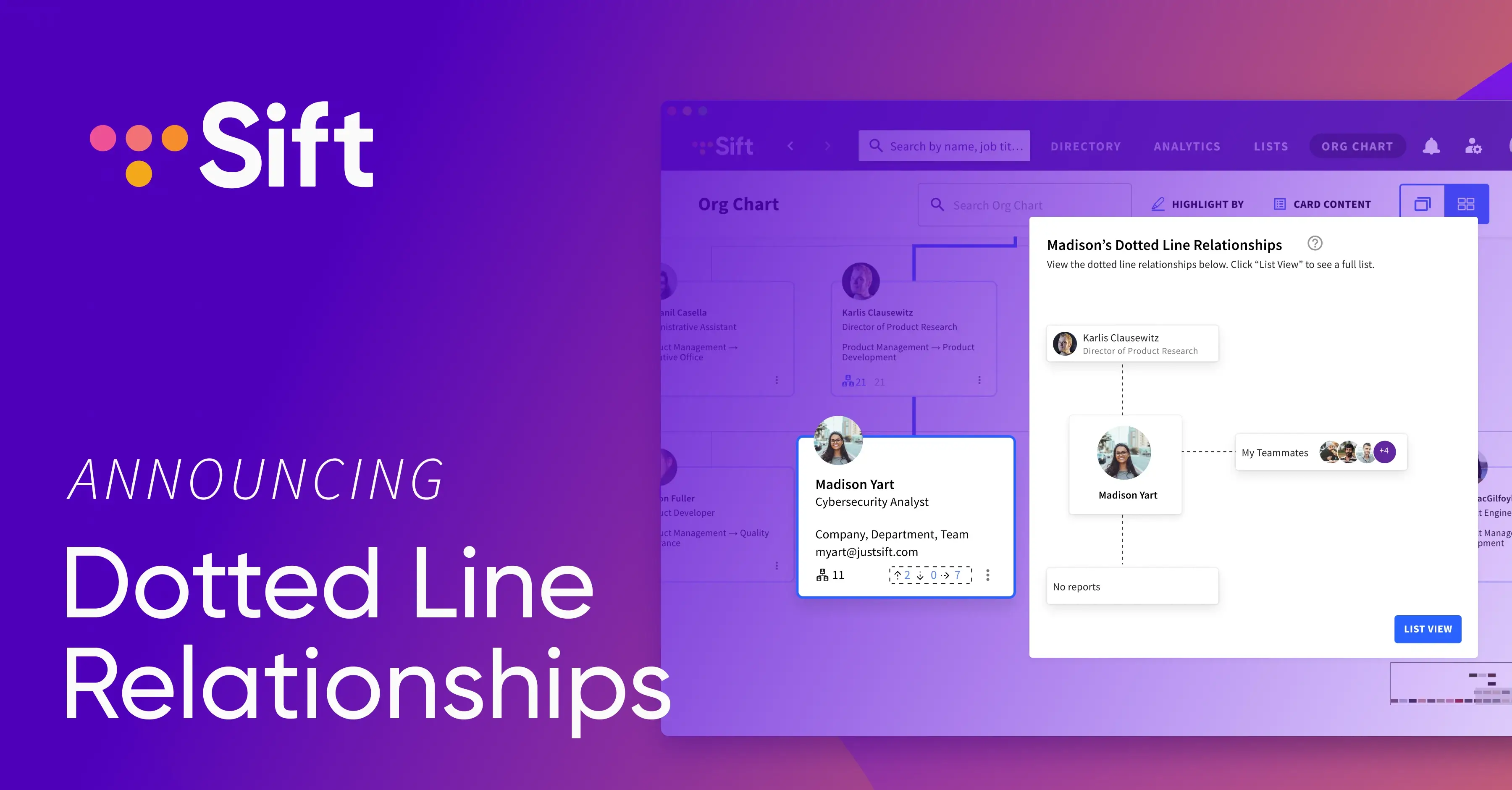 Sift Feature Update: Dotted Line Relationships